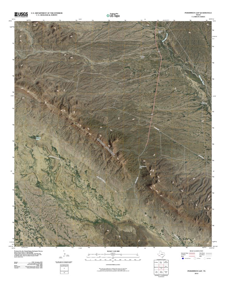 Persimmon Gap, TX (2010, 24000-Scale) Map by United States Geological ...