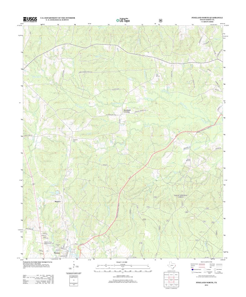 Pineland North, TX (2012, 24000-Scale) Map by United States Geological ...