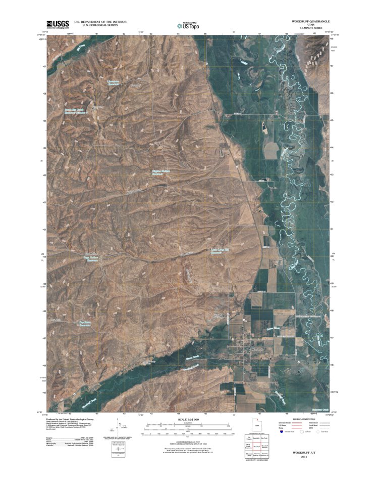 Woodruff, UT (2011, 24000-Scale) Map by United States Geological Survey ...
