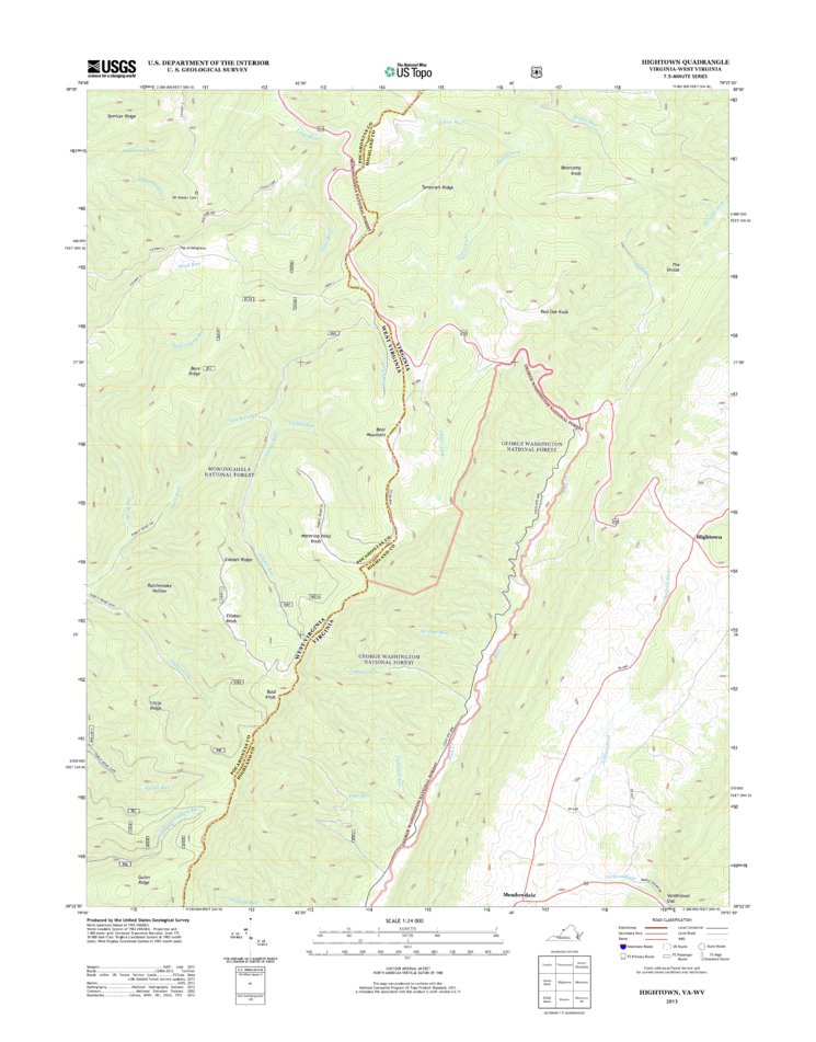 Hightown, VA-WV (2013, 24000-Scale) Map by United States Geological ...