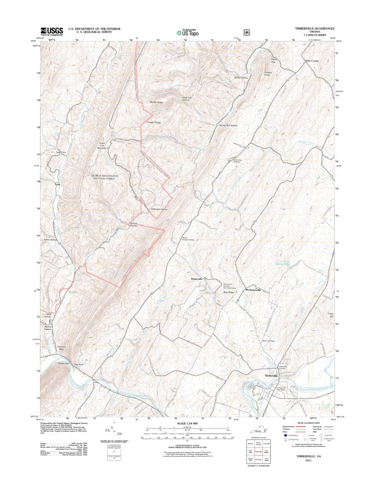 Timberville, VA (2011, 24000-Scale) Map by United States Geological ...