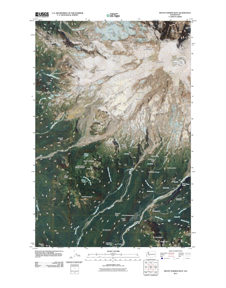 Mount Rainier West, WA (2011, 24000-Scale) Map by United States ...