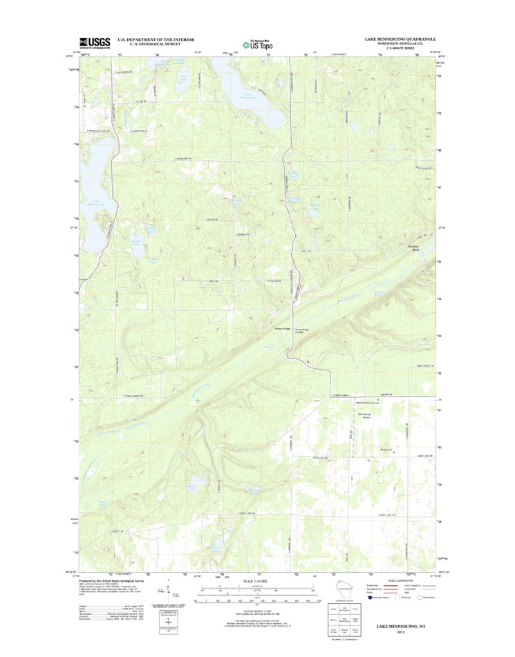 Lake Minnesuing, WI (2013, 24000-Scale) Map by United States Geological ...