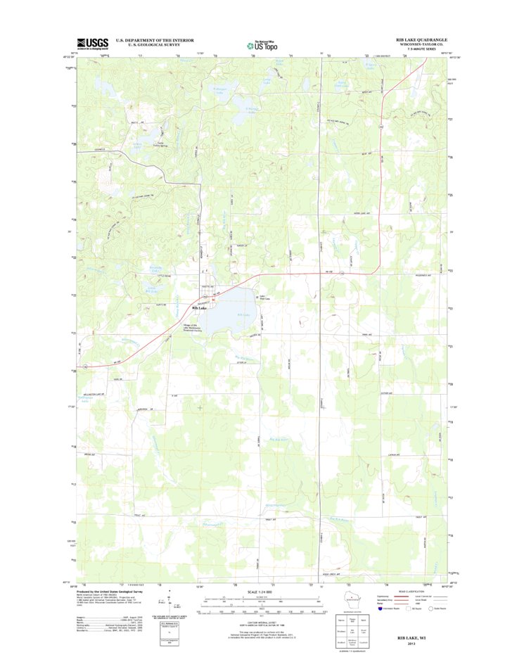 Rib Lake, WI (2013, 24000-Scale) Map by United States Geological Survey ...