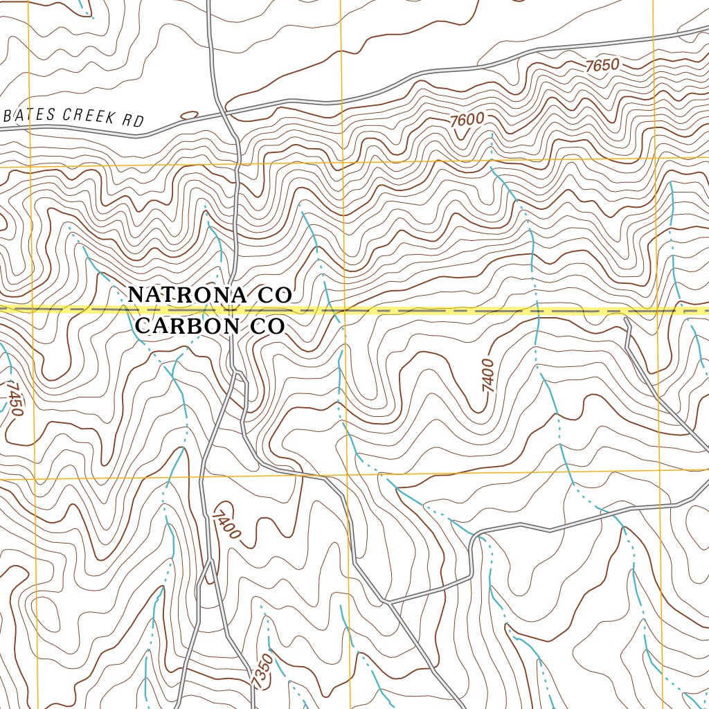 Bates Creek Reservoir, WY (2012, 24000-Scale) Map by United States ...