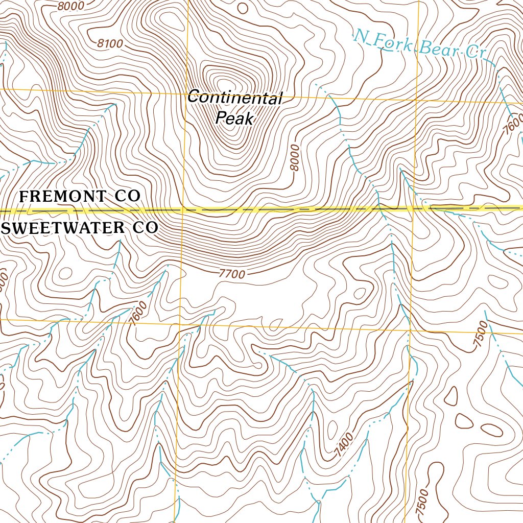 Continental Peak, WY (2012, 24000-Scale) Map by United States ...