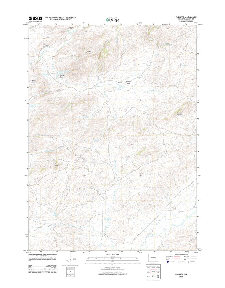 Garrett, WY (2012, 24000-Scale) Map by United States Geological Survey ...