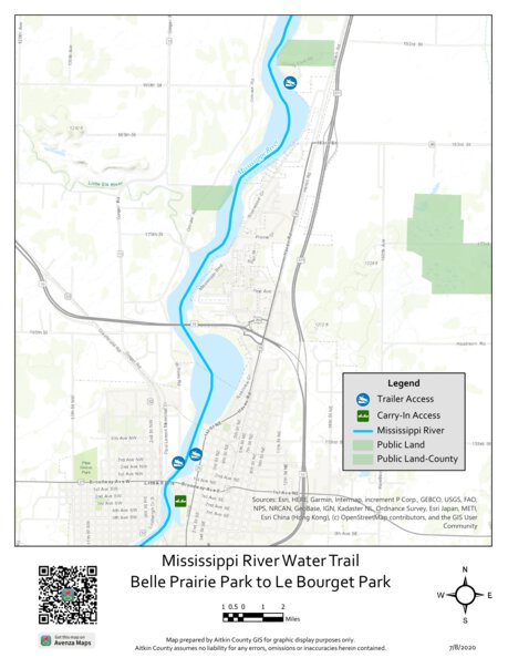 Belle Prairie Park to Le Bourget Park Map by Aitkin County | Avenza Maps