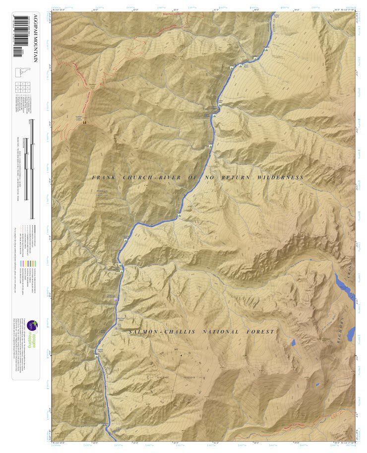 Aggipah Mountain, Idaho 7.5 Minute Topographic Map - Color Hillshade by ...