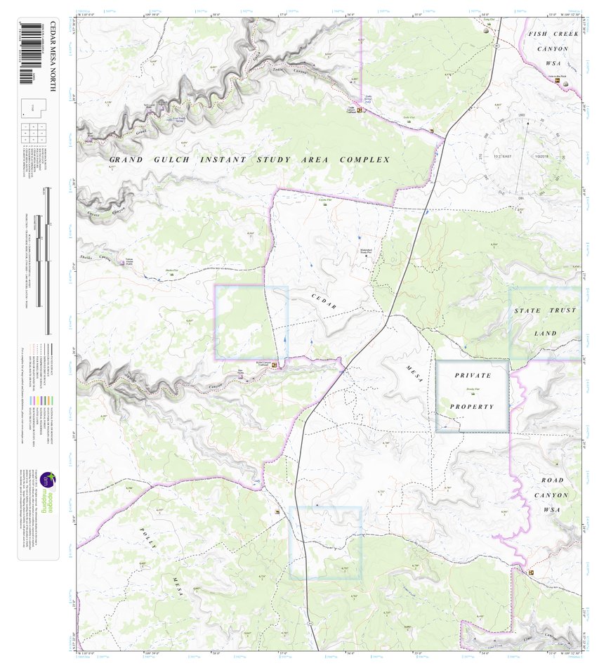 Cedar Mesa North, Utah 7.5 Minute Topographic Map by Apogee Mapping ...