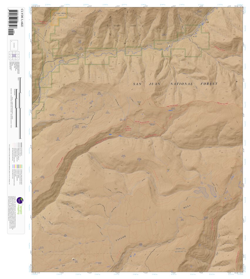 Clyde Lake, Colorado 7.5 Minute Topographic Map - Color Hillshade by ...