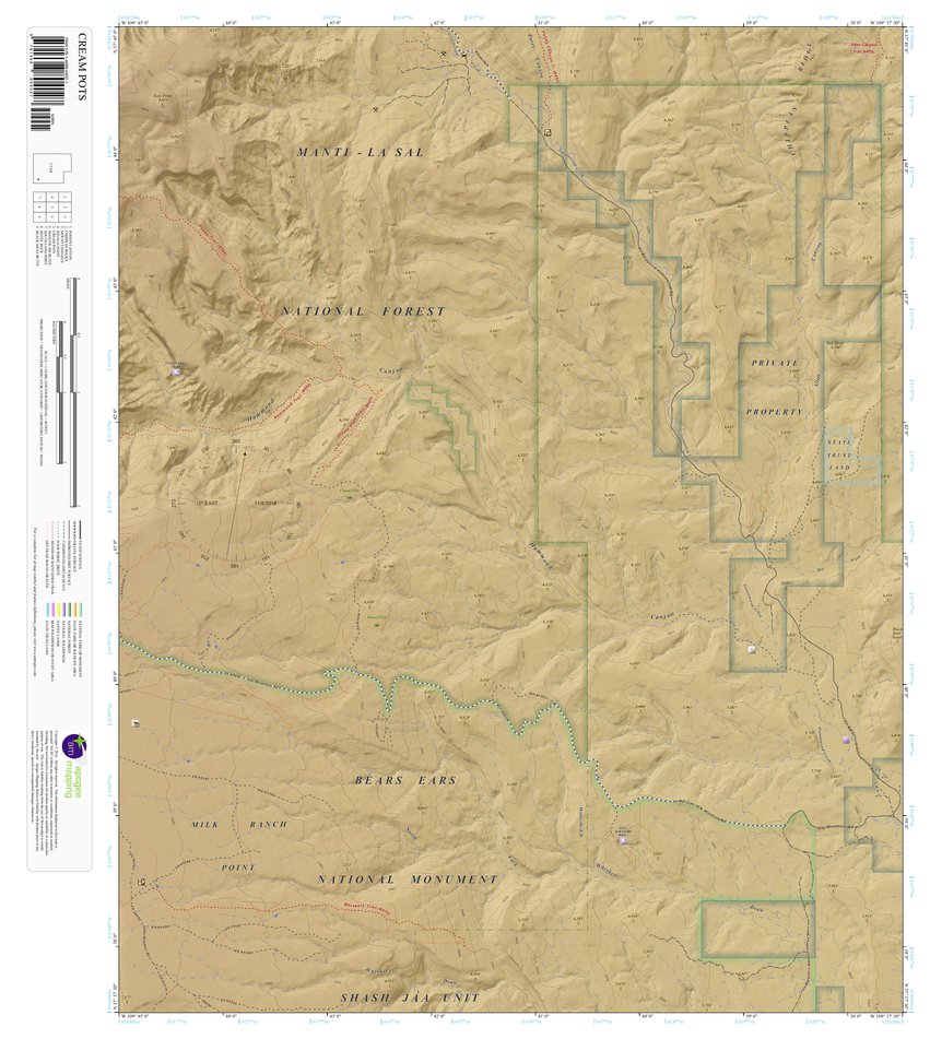 Cream Pots, Utah 7.5 Minute Topographic Map - Color Hillshade by Apogee ...