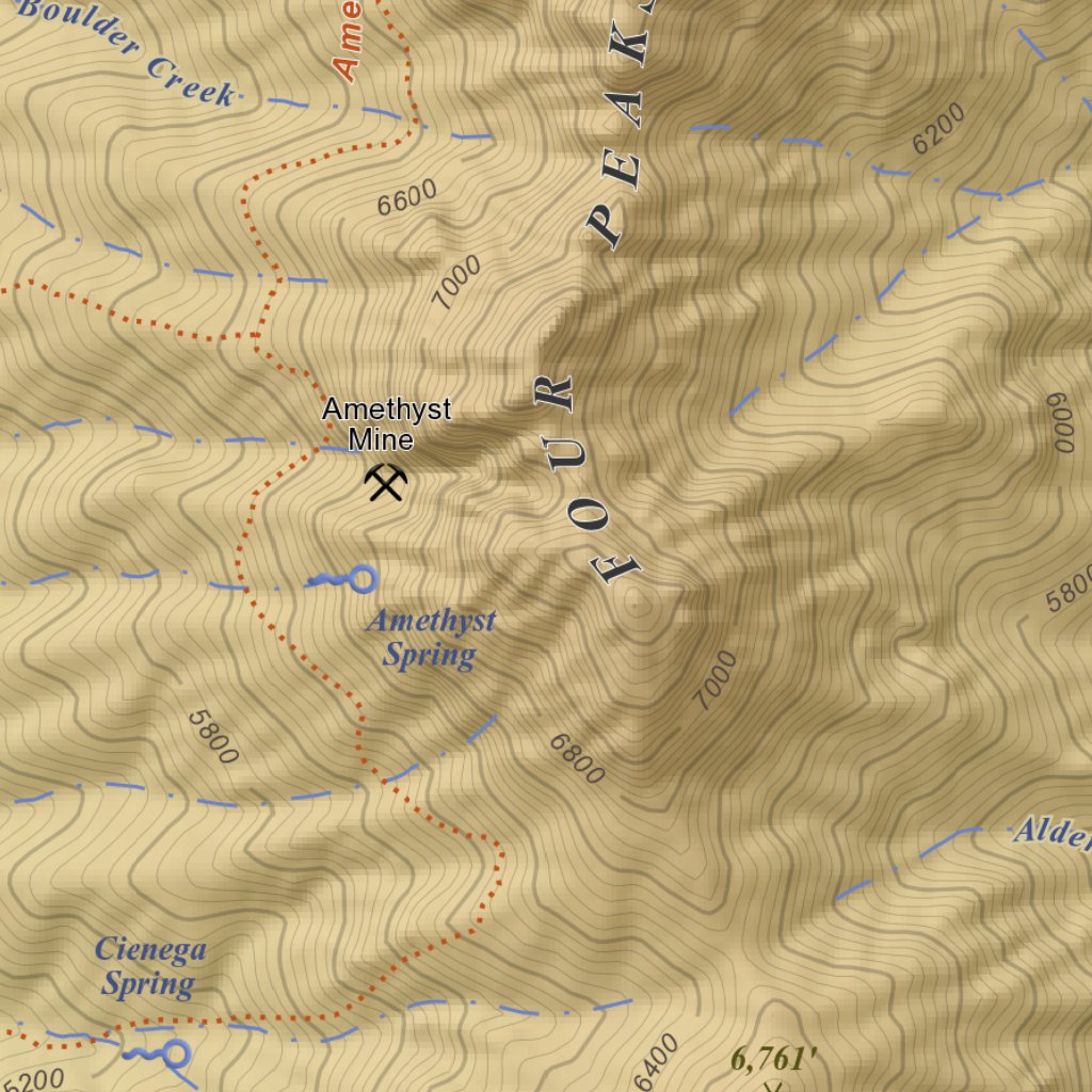 Four Peaks, Arizona 7.5 Minute Topographic Map - Color Hillshade by ...
