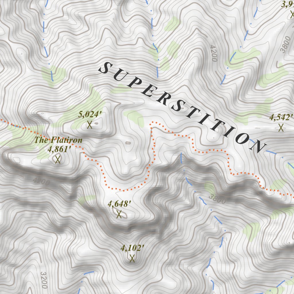 Goldfield, Arizona 7.5 Minute Topographic Map by Apogee Mapping, Inc ...