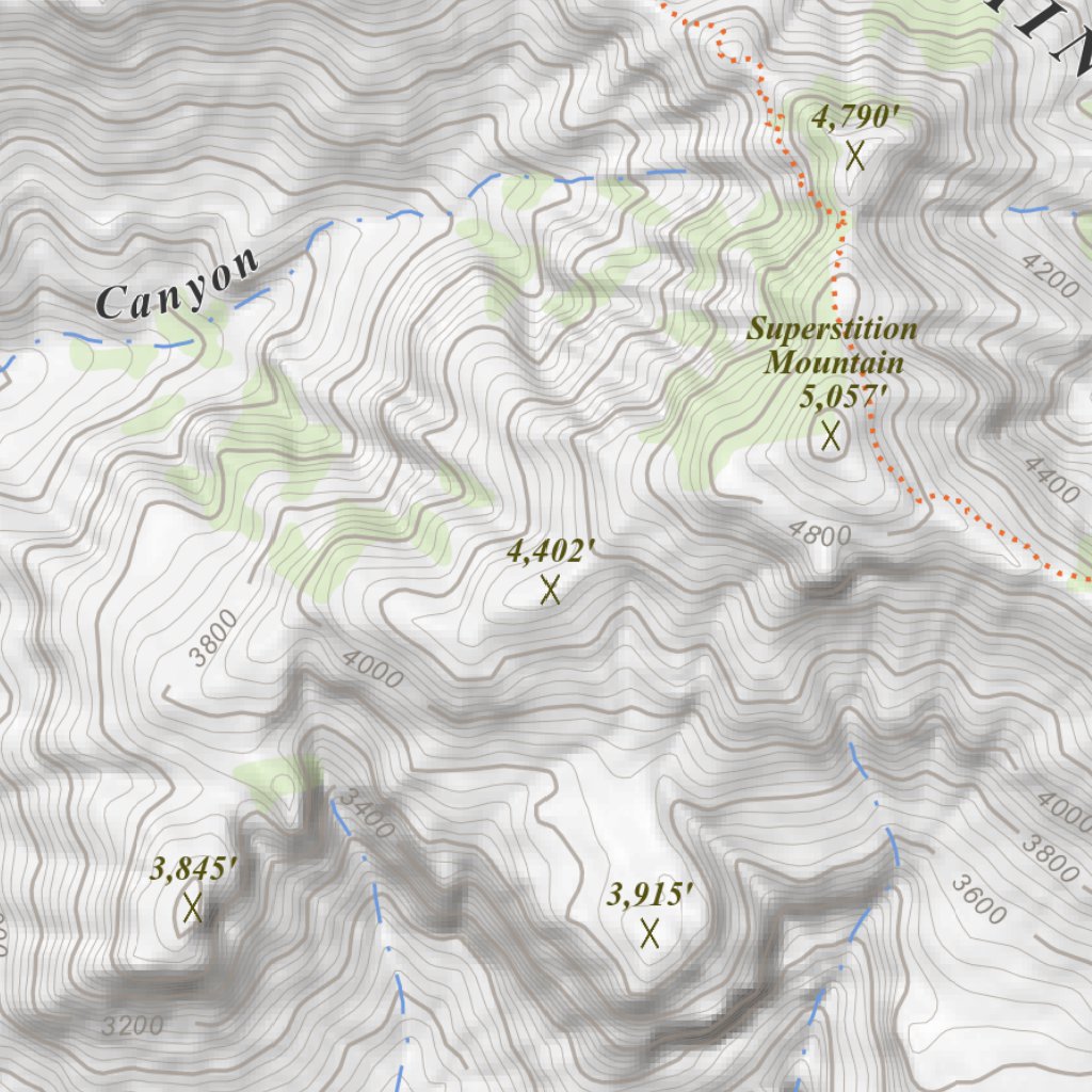Goldfield, Arizona 7.5 Minute Topographic Map by Apogee Mapping, Inc ...