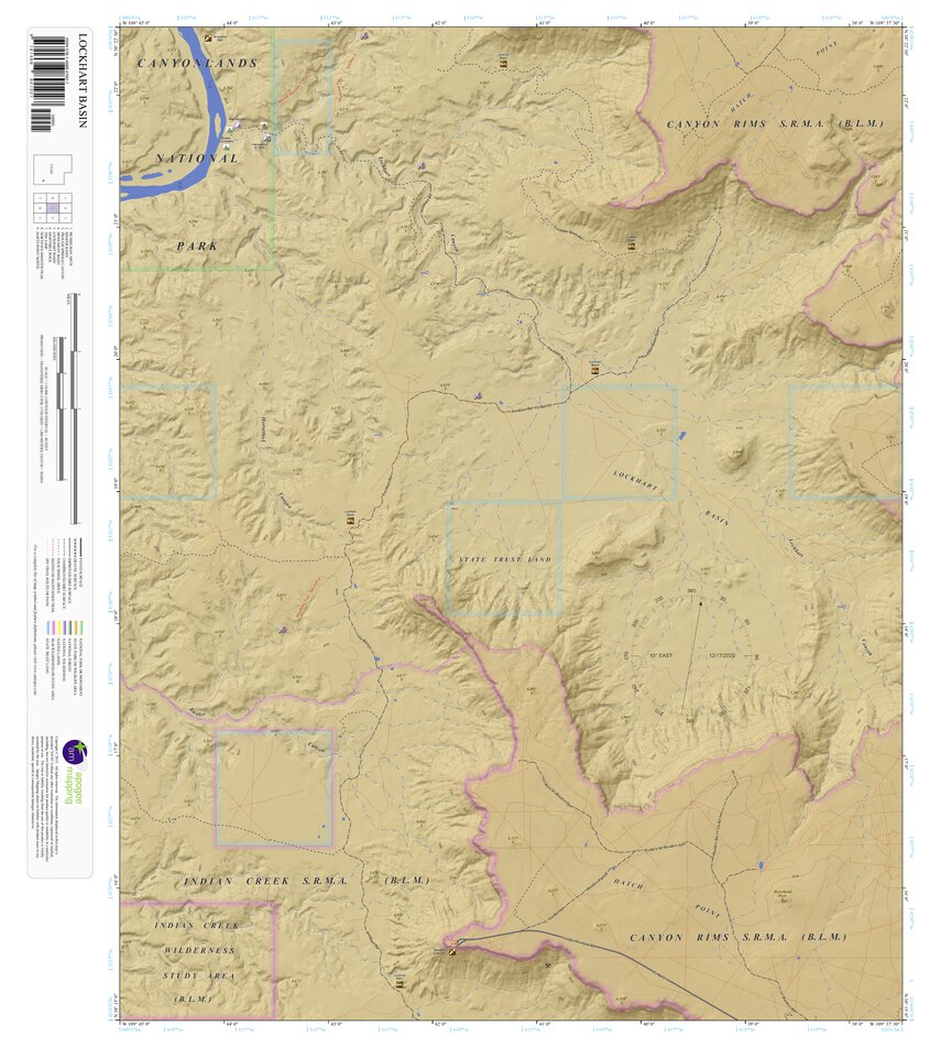 Lockhart Basin, Utah 7.5 Minute Topographic Map - Color Hillshade by ...