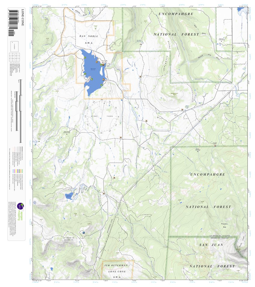 Lone Cone, Colorado 7.5 Minute Topographic Map by Apogee Mapping, Inc ...