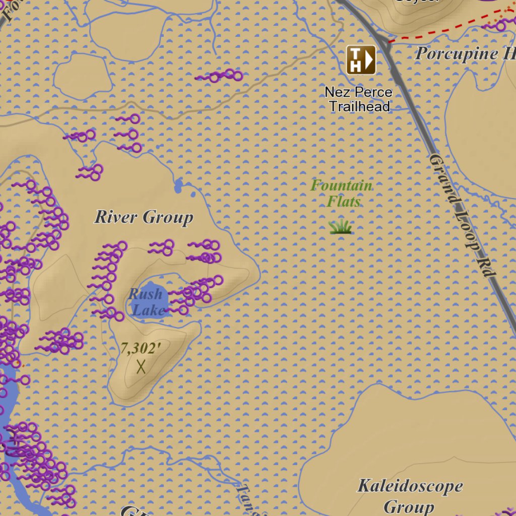 Lower Geyser Basin, Wyoming 7.5 Minute Topographic Map - Color ...