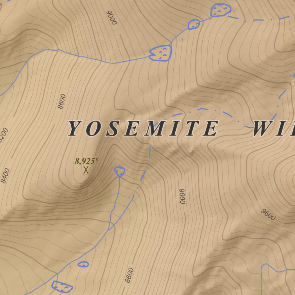 Merced Peak, California 7.5 Minute Topographic Map - Color Hillshade by ...