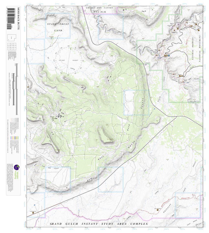 Moss Back Butte, Utah 7.5 Minute Topographic Map by Apogee Mapping, Inc ...
