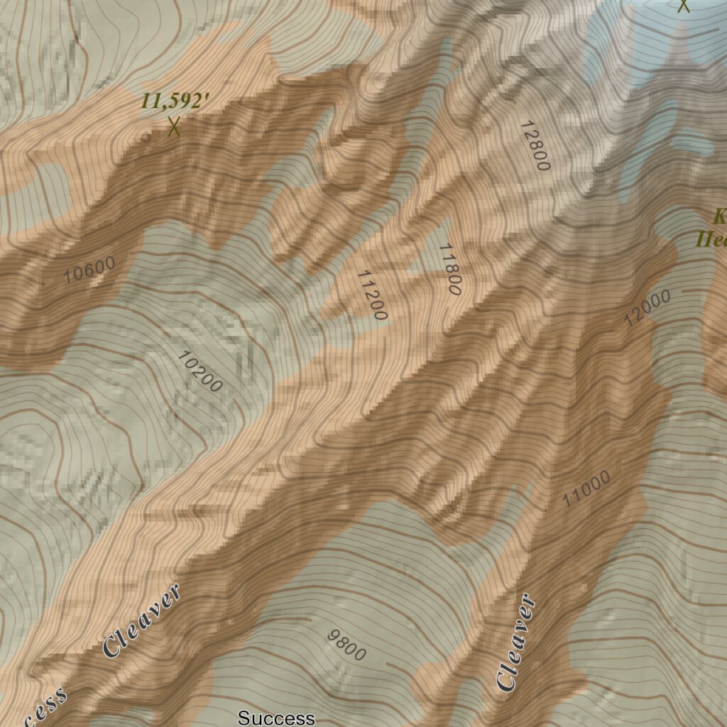 Contour Map Mountain Range