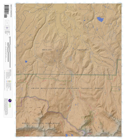 Mount Sneffels, Colorado 7.5 Minute Topographic Map - Color Hillshade ...