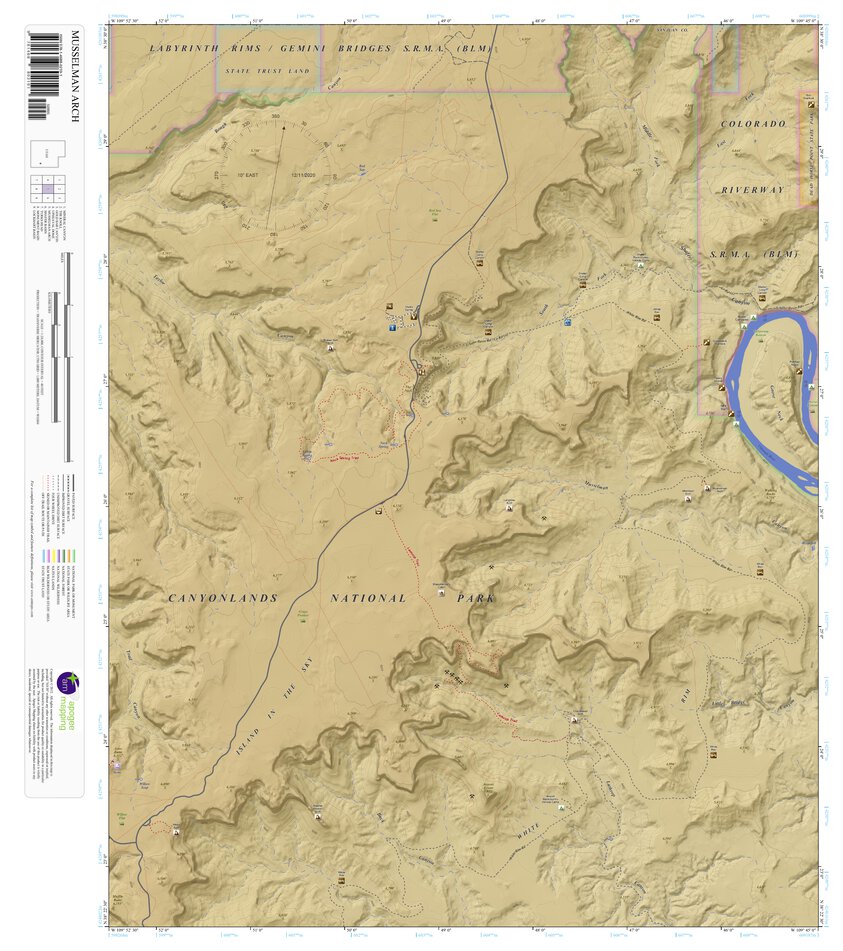 Musselman Arch, Utah 7.5 Minute Topographic Map - Color Hillshade by ...