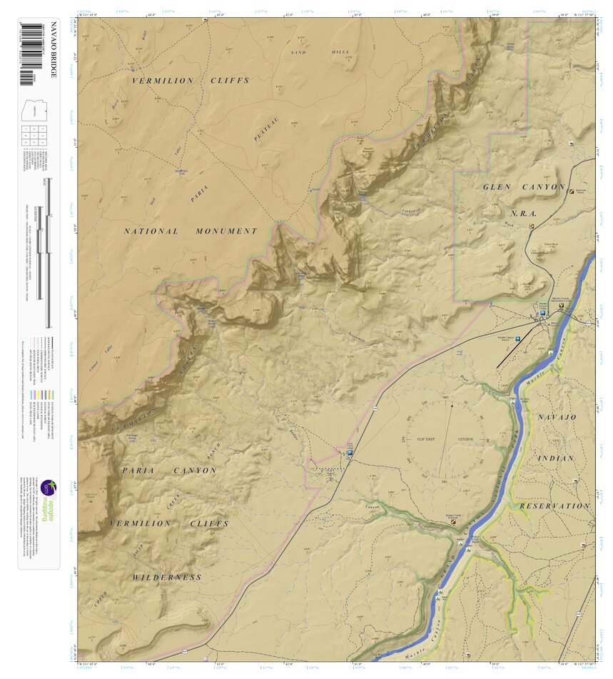 Navajo Bridge, Arizona 7.5 Minute Topographic Map - Color Hillshade by ...