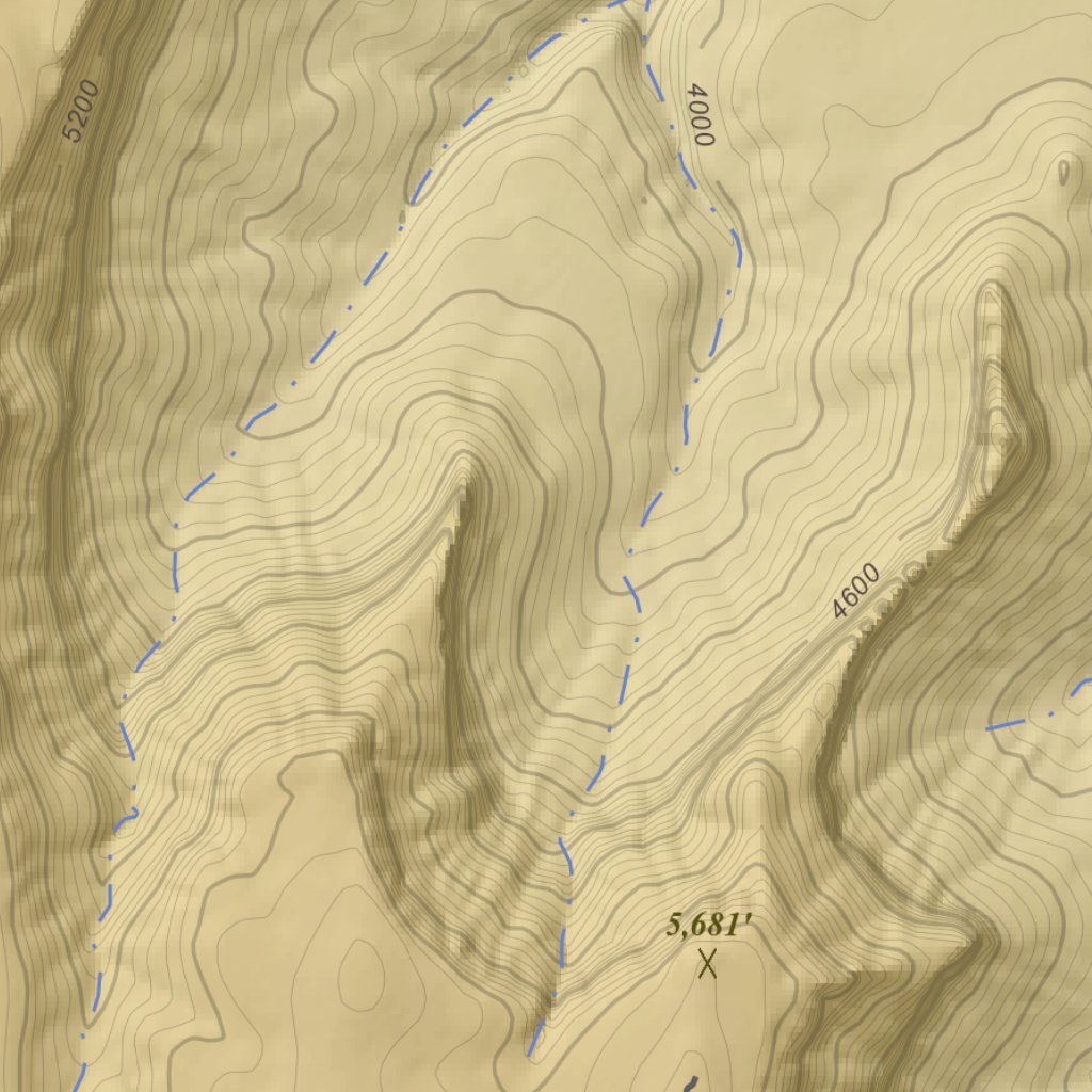 Supai, Arizona 7.5 Minute Topographic Map - Color Hillshade by Apogee ...