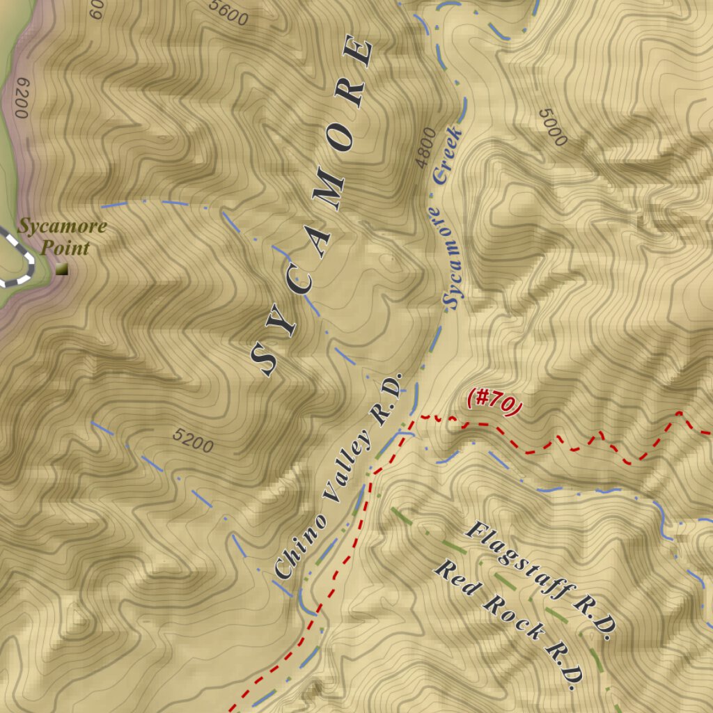 Sycamore Point, Arizona 7.5 Minute Topographic Map - Color Hillshade by ...