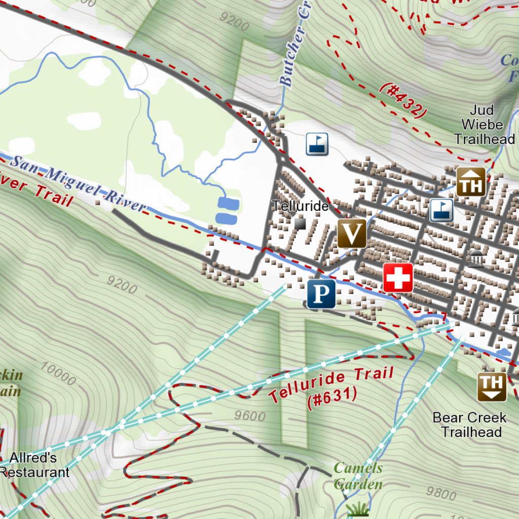 Telluride, Colorado 7.5 Minute Topographic Map by Apogee Mapping, Inc ...