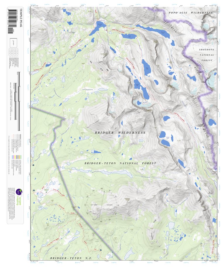 Temple Peak, Wyoming 7.5 Minute Topographic Map by Apogee Mapping, Inc ...