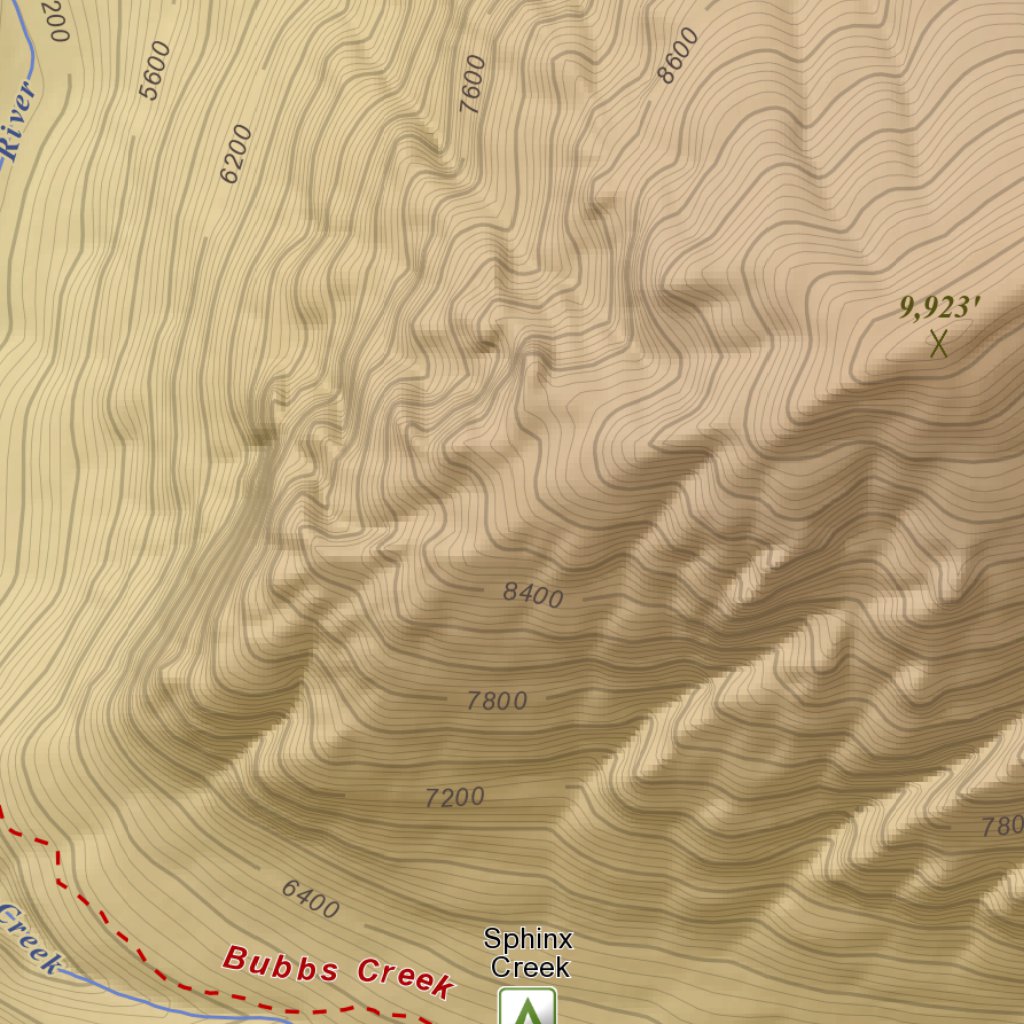 The Sphinx, California 7.5 Minute Topographic Map - Color Hillshade by ...