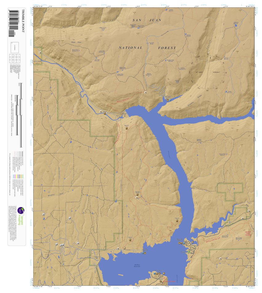 Trimble Point, Colorado 7.5 Minute Topographic Map - Color Hillshade by ...