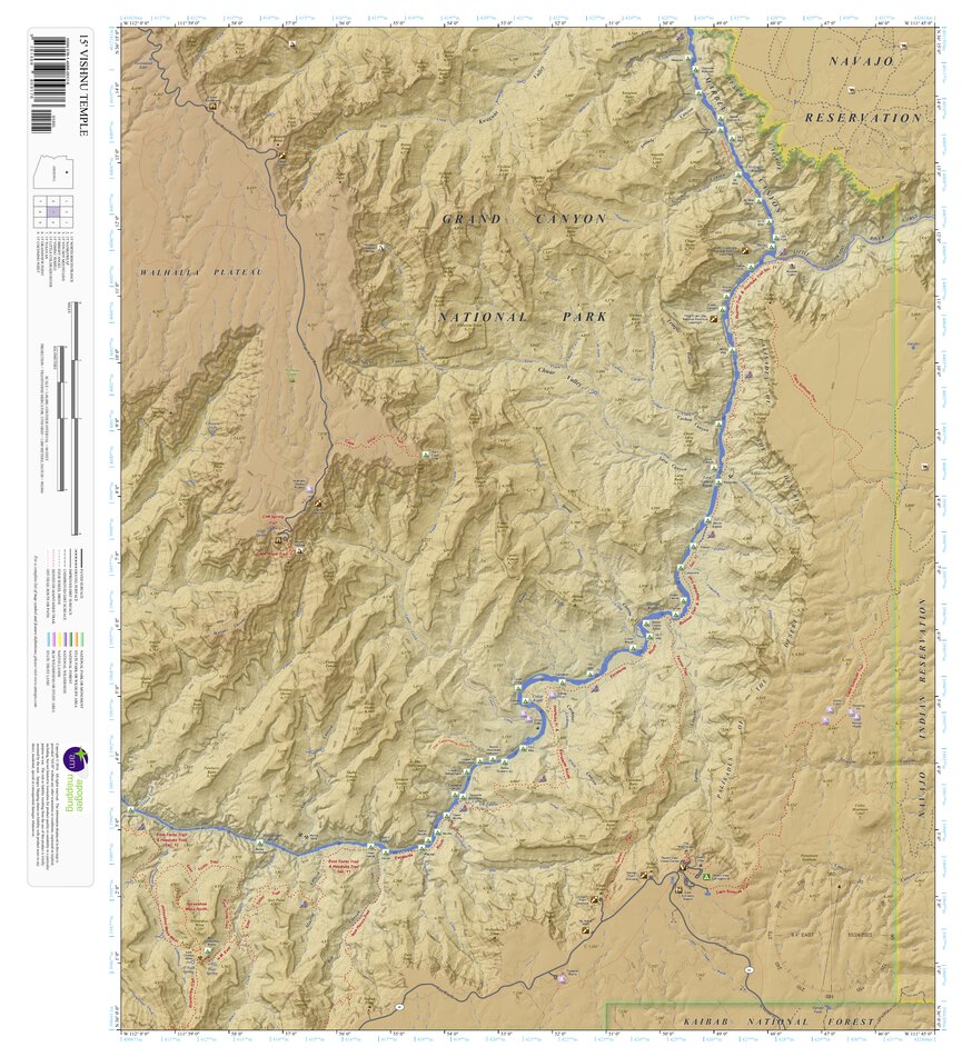 Vishnu Temple, Arizona 15 Minute Topographic Map - Color Hillshade by ...