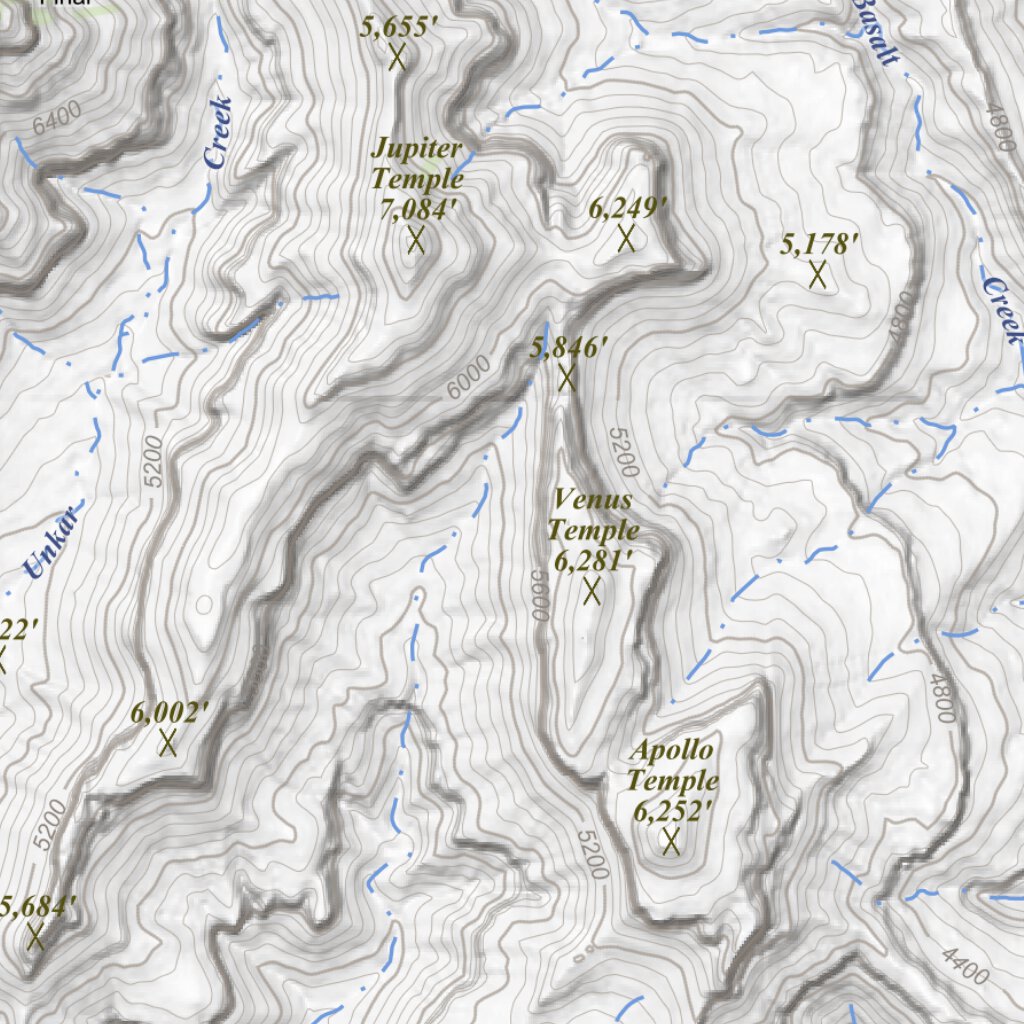 Vishnu Temple, Arizona 15 Minute Topographic Map by Apogee Mapping, Inc ...