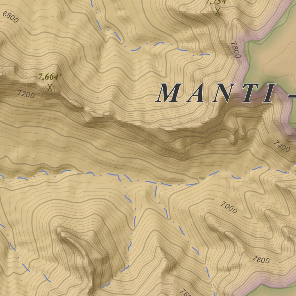 Warren Canyon, Utah 7.5 Minute Topographic Map - Color Hillshade by ...