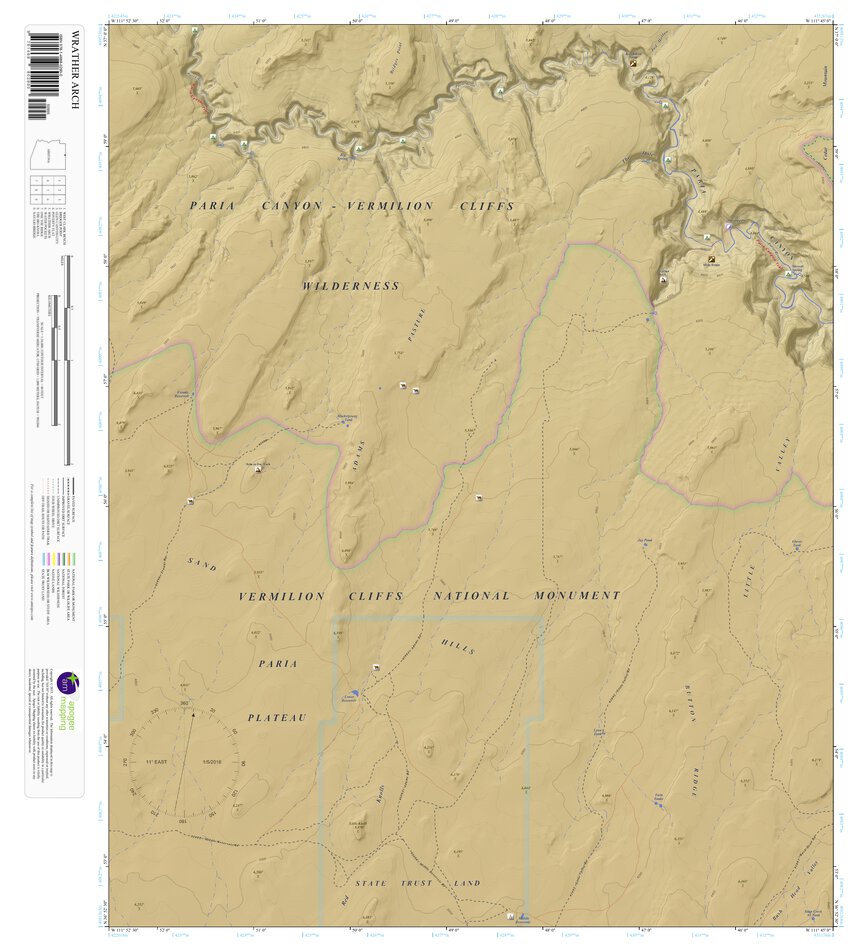 Wrather Arch, Arizona 7.5 Minute Topographic Map - Color Hillshade by ...