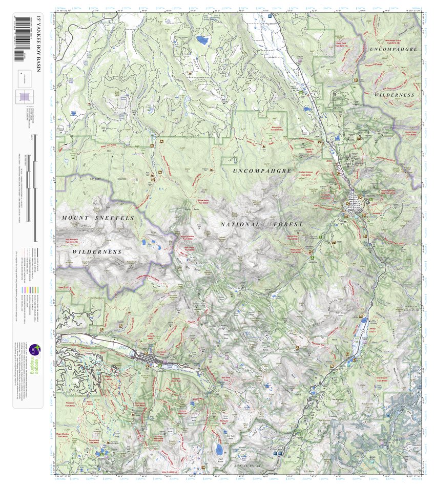 Yankee Boy Basin, Colorado 15 Minute Topographic Map by Apogee Mapping ...