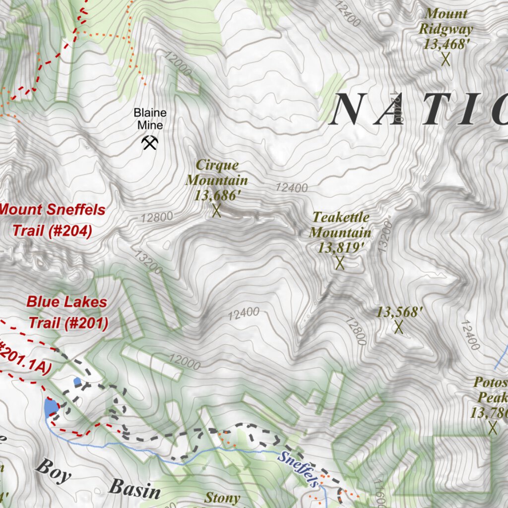 Yankee Boy Basin, Colorado 15 Minute Topographic Map by Apogee Mapping ...