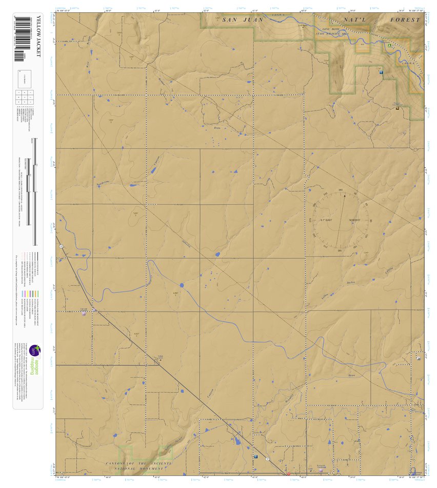 Yellow Jacket, Colorado 7.5 Minute Topographic Map - Color Hillshade by ...