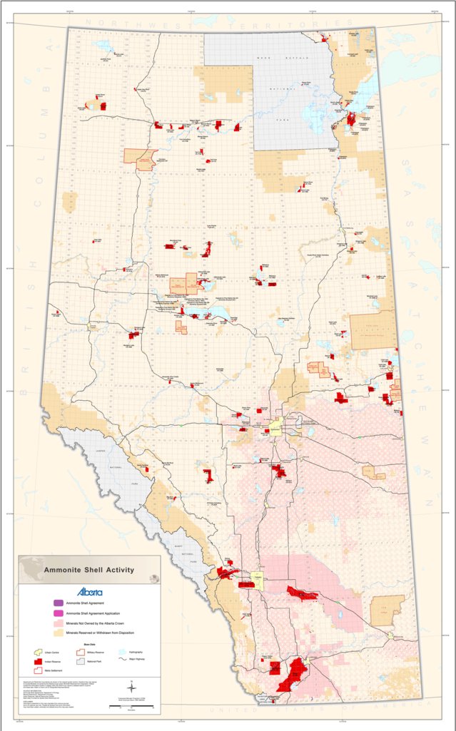Alberta Ammonite Shell Dispositions Map by Avenza Systems Inc. | Avenza ...