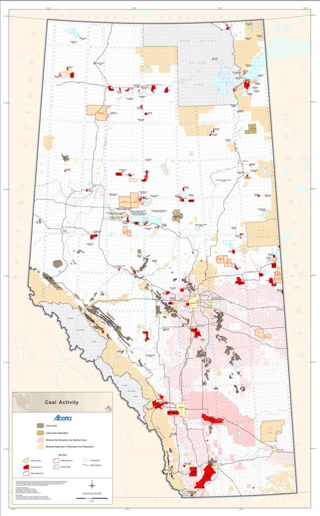 Alberta Coal Dispositions Map by Avenza Systems Inc. | Avenza Maps