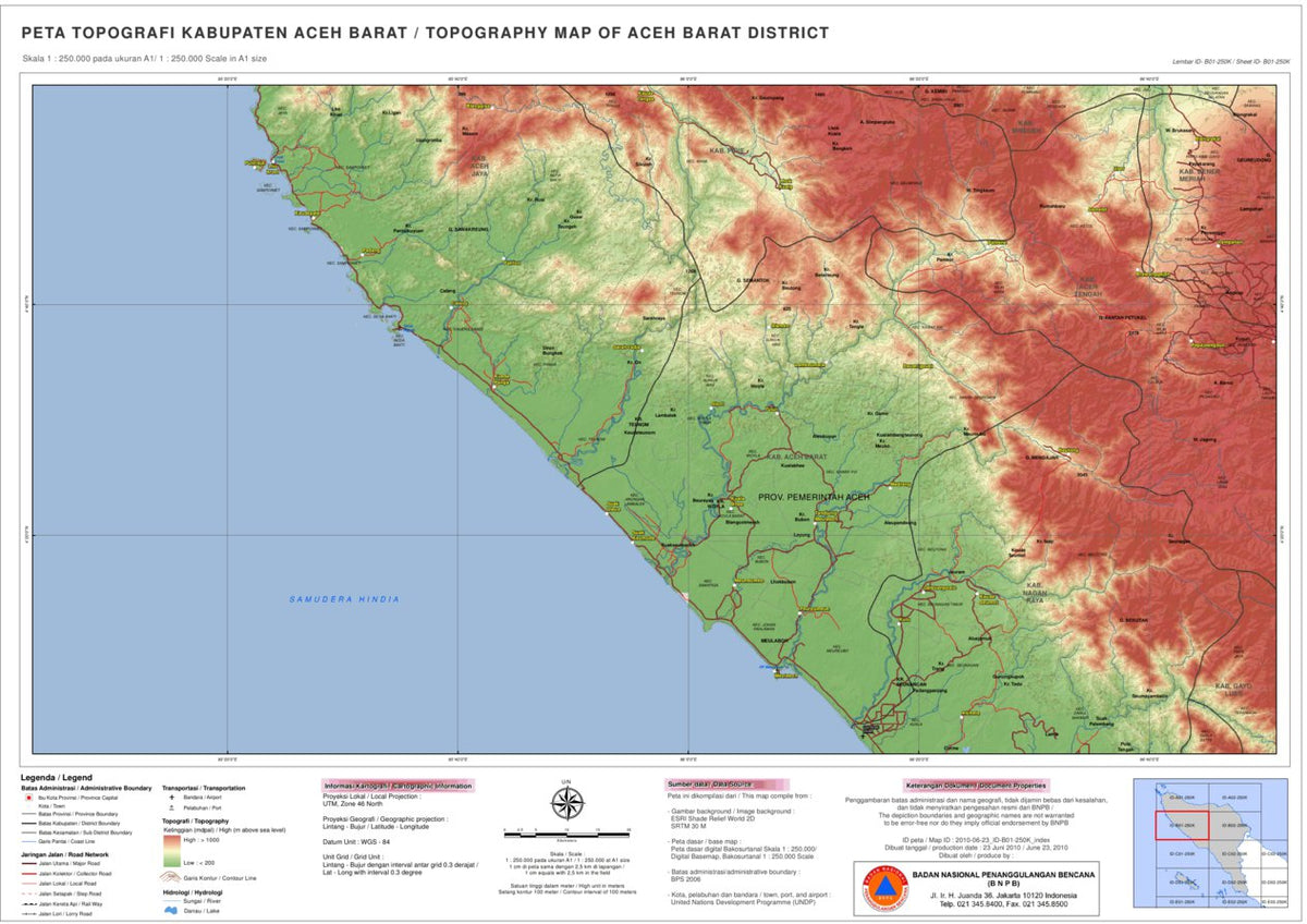 B01: Aceh Barat District Map by Avenza Systems Inc. | Avenza Maps