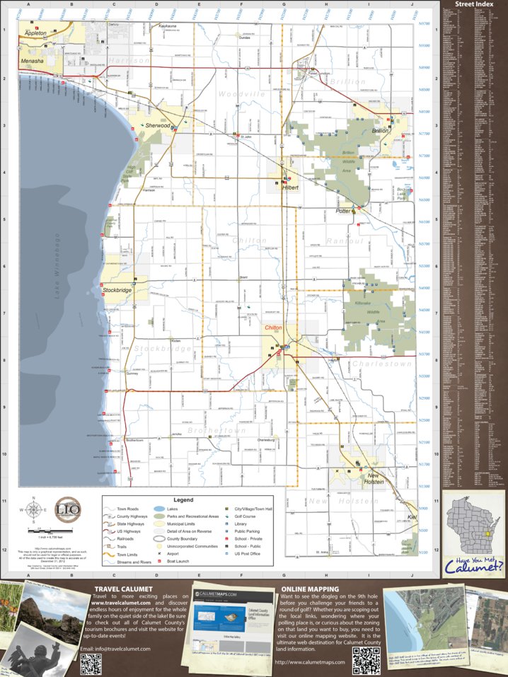 Calumet County Roadmap Map by Avenza Systems Inc. | Avenza Maps