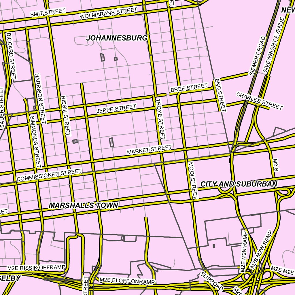 Central Johannesburg, South Africa Map by Avenza Systems Inc. | Avenza Maps