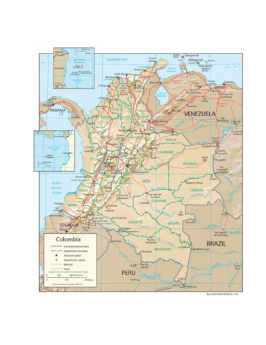 Colombia Physiography Map by Avenza Systems Inc. | Avenza Maps