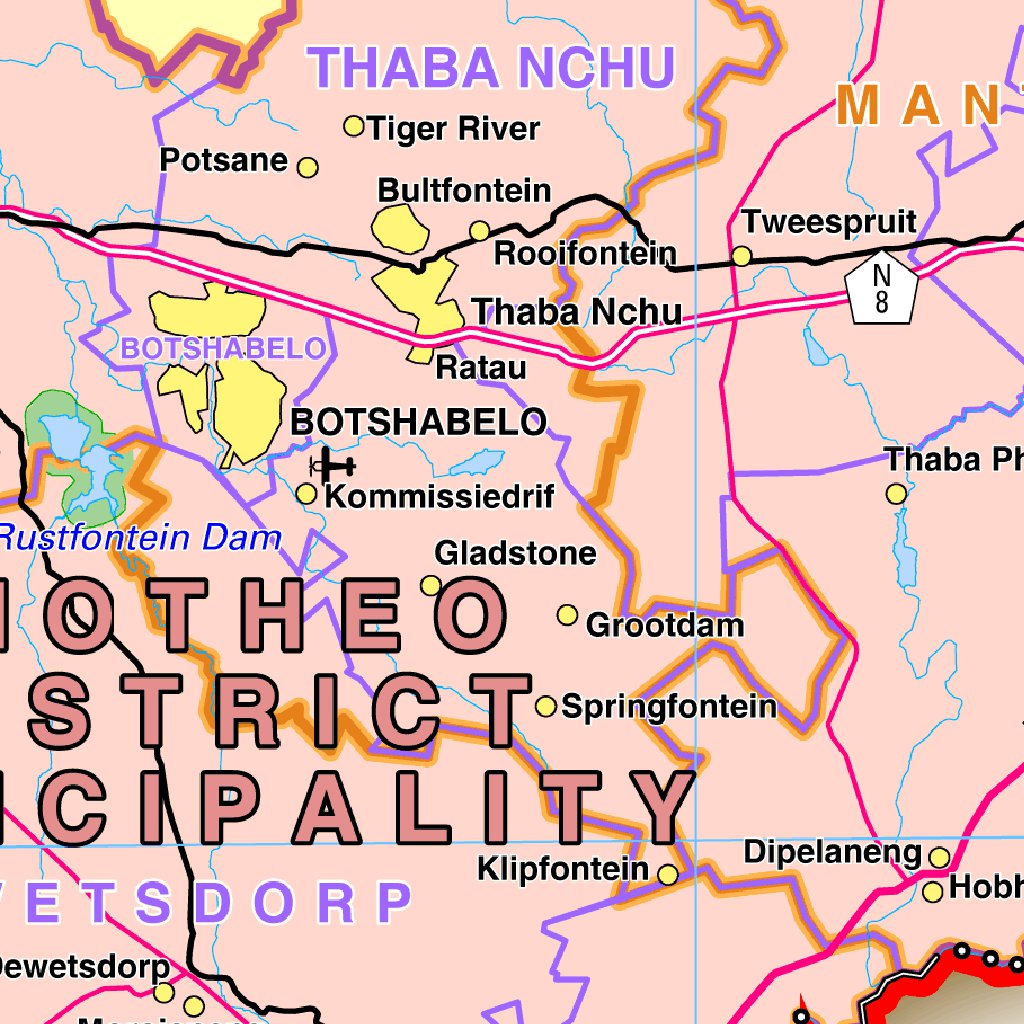 Free State, South Africa Map by Avenza Systems Inc. | Avenza Maps