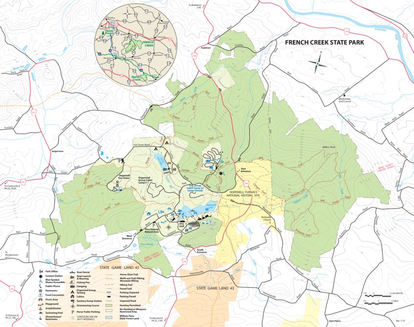 French Creek State Park Map by Avenza Systems Inc. | Avenza Maps