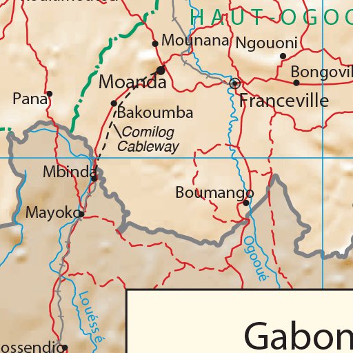 Gabon Physiography Map by Avenza Systems Inc. | Avenza Maps